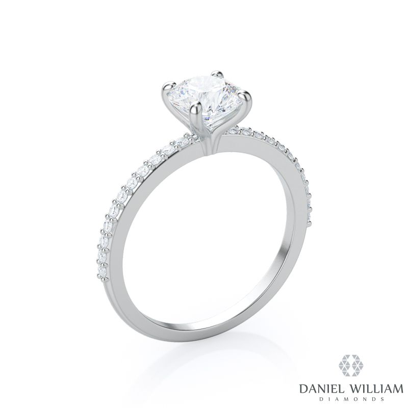 Petite Pavé Diamond Engagement Ring| Daniel William Diamonds