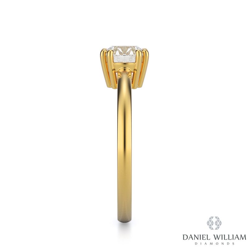 Split Prong Solitaire Engagement Ring (18K Yellow Gold) with 5.06 Carat ...