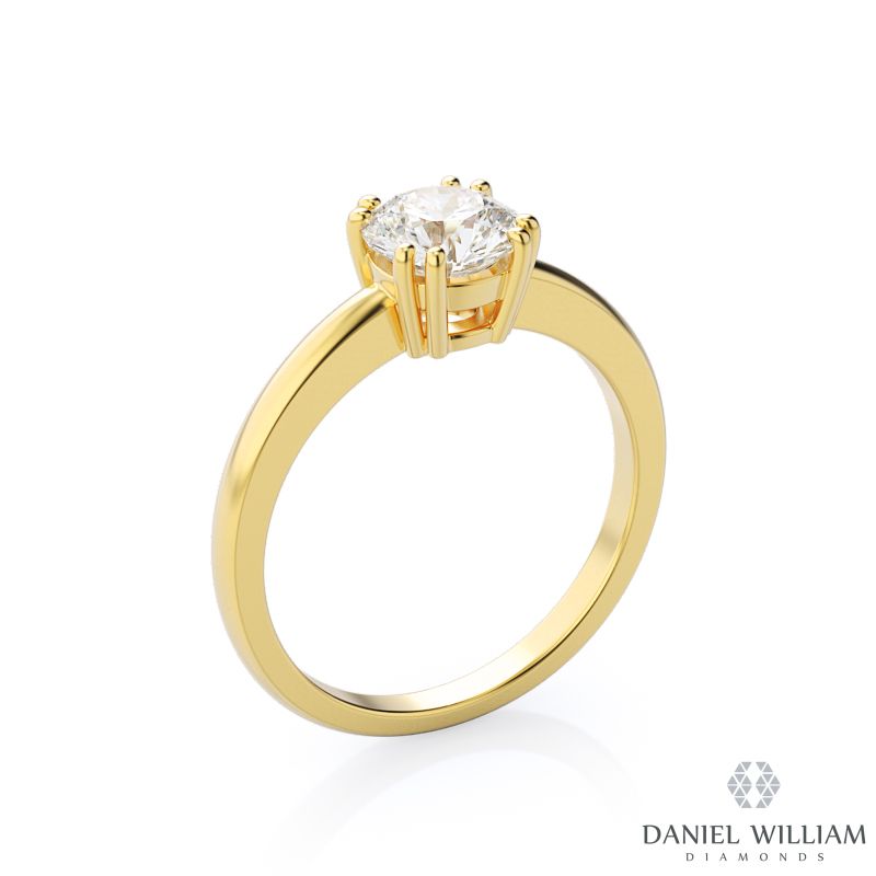 Split Prong Solitaire Engagement Ring (18K Yellow Gold) with 5.06 Carat ...